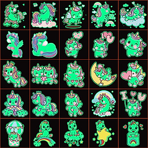 XSIUOTIS Unicorn Birthday Party Favors - 51 PCS Temporary Tattoos Individually Wrap Glow In The Dark | Assorted Goodies for Party Supplies, Goody Bag Stuffers