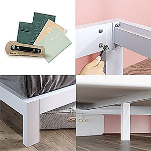 ZINUS Arnav Metal Platform Bed Frame, Wood Slat Support, No Box Spring Needed, Easy Assembly, White, Twin