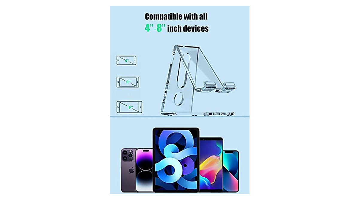Clear Acrylic Cell Phone Stand - Multi-Device Compatible