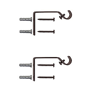 Interior Living 28-48 in. Petite Café Adjustable Knob End Curtain Rod, 1/2 in. Diameter, Brown