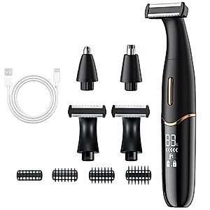 KWAII Rechargeable Body Grooming Set,Beard Trimmer for Men,Eyebrow Trimmer, Ear and Nose Hair Trimmer for Men and Women,Hair Trimmers Clipper Professional Painless Facial Body Bikini Trimmer