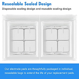 TENS Unit Replacement Pads - Pack of 50 Electrode Squares, EMS Muscle Stimulation & Electrotherapy Self-Stick Performance 2”x 2” tens Unit Pads Reusable and Latex-Free Red