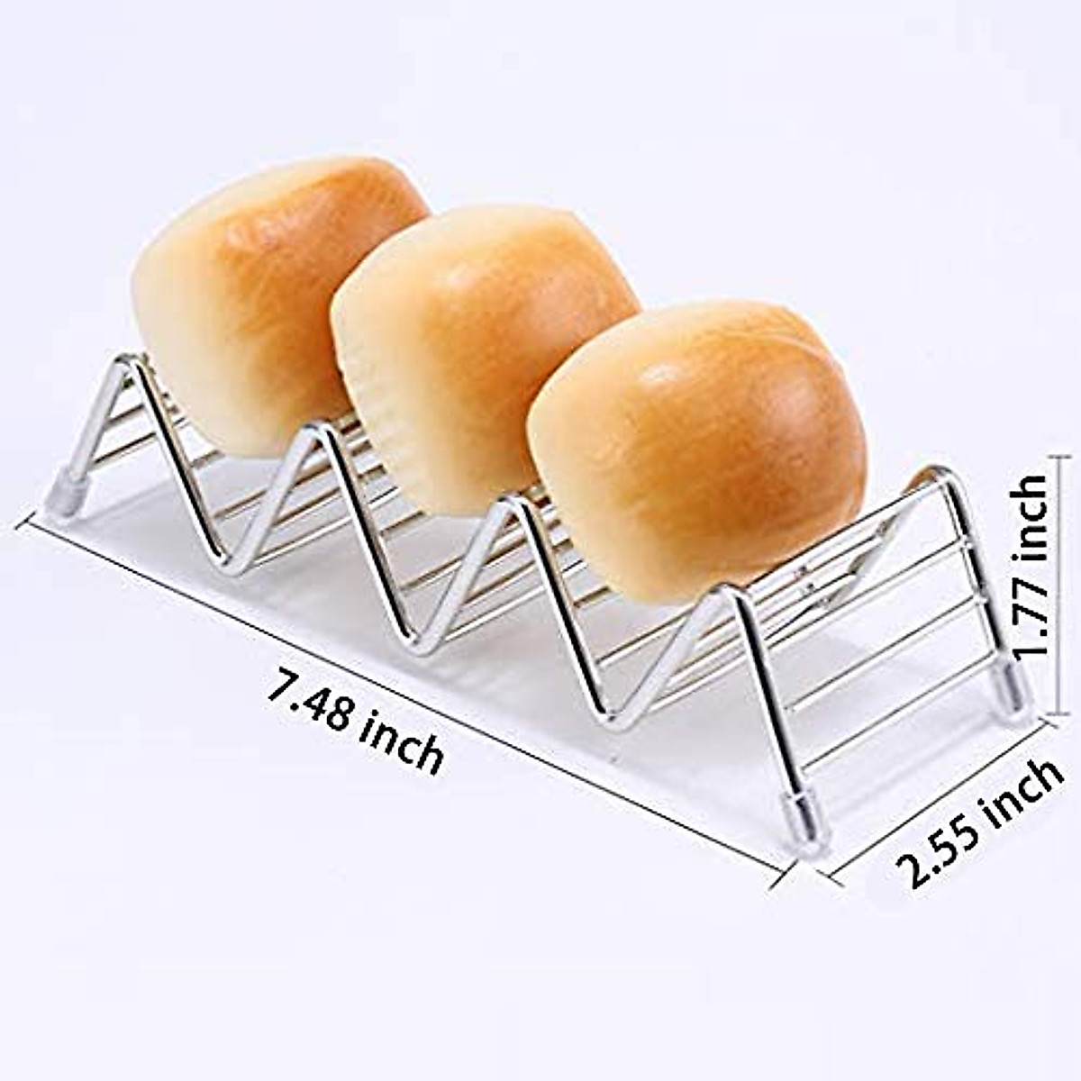 LifeEase Taco Holder, taco holder stand,Stainless Steel Taco Rack, Good Holder Stand on Table, Hold 3 or 4 Hard or Soft Shell Taco, Safe for Baking as Truck Tray- Set of 2