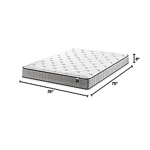 ZINUS 8 Inch Comfort Support Cooling Gel Hybrid Mattress, Twin, Tight Top Innerspring Mattress, Motion Isolating Pocket Springs, Mattress in A Box