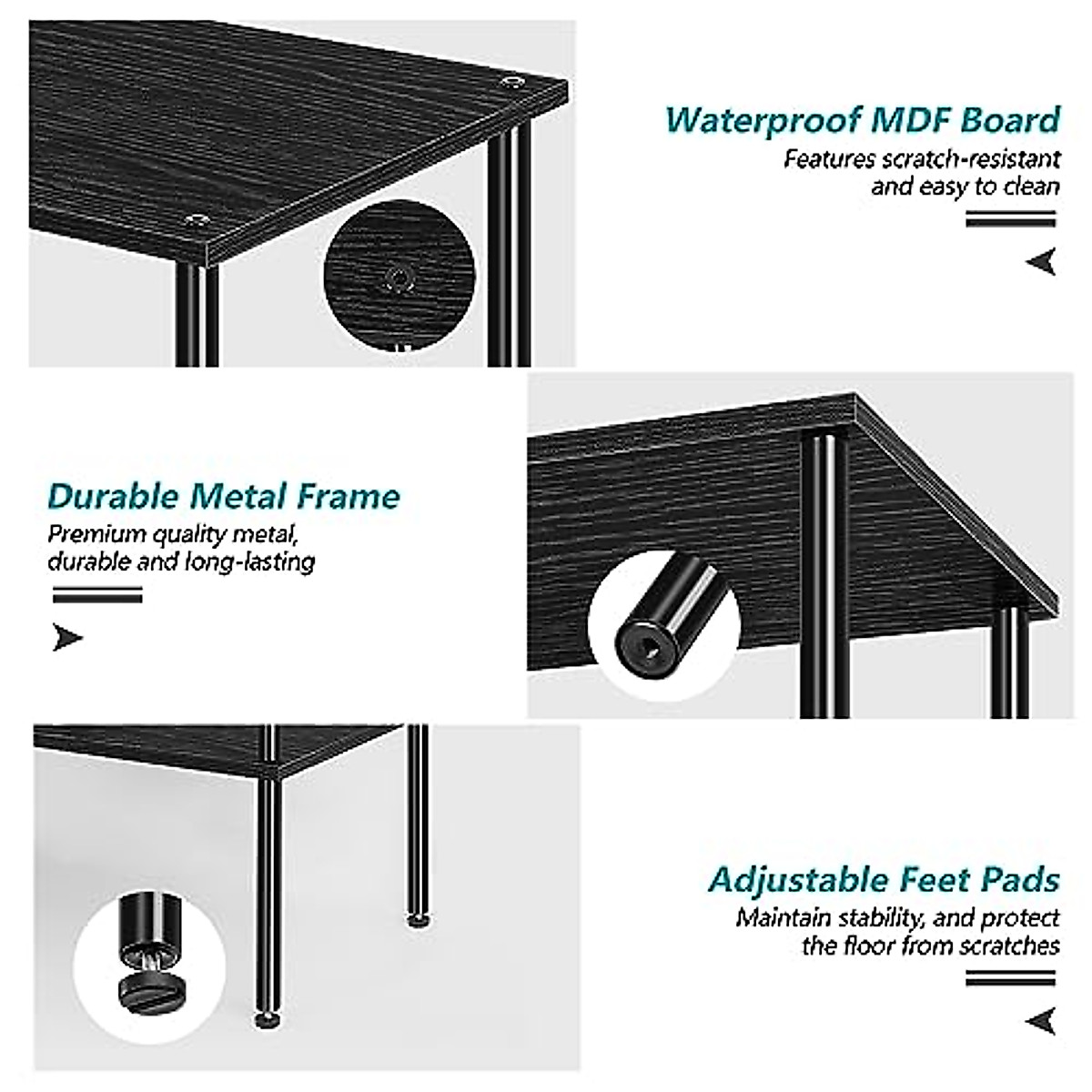 Black Console Table 31.5'' Narrow Entryway Table for Entry Industrial Sofa Tables with 3-Tier Storage Shelves for Living Room, Foyer, Hallway Table Entrance Table