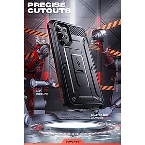 SUPCASE Unicorn Beetle Pro Case for Samsung Galaxy S23 Ultra 5G (2023), Full-Body Dual Layer Rugged Belt-Clip & Kickstand Case with Front Frame (Black)