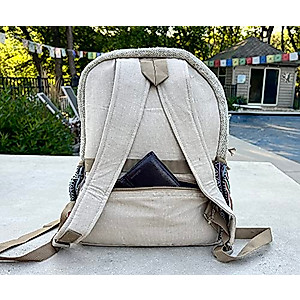 KayJayStyles Natural Handmade Large Multi Pocket Hemp Nepal Backpack