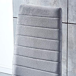 Ansley&HosHo-US High Back Dining Chairs Set of 2, Velvet Dining Room Chairs for Kitchen, Lounge, Living Room with Metal Legs, 2 Pieces Modern Dinner Chairs Side Chairs, Grey