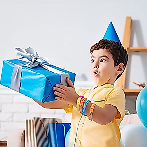 40 Pieces Happy Birthday Rubber Bracelets, Colored Happy Birthday Wristbands For Kids,Student, Silicone Classroom Birthday Gift from Teacher,Birthday Party Supplies(10 Styles)