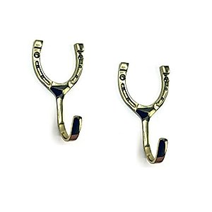 Horseshoe Hook, 4" X 2.5", Set of 2 (Brass)