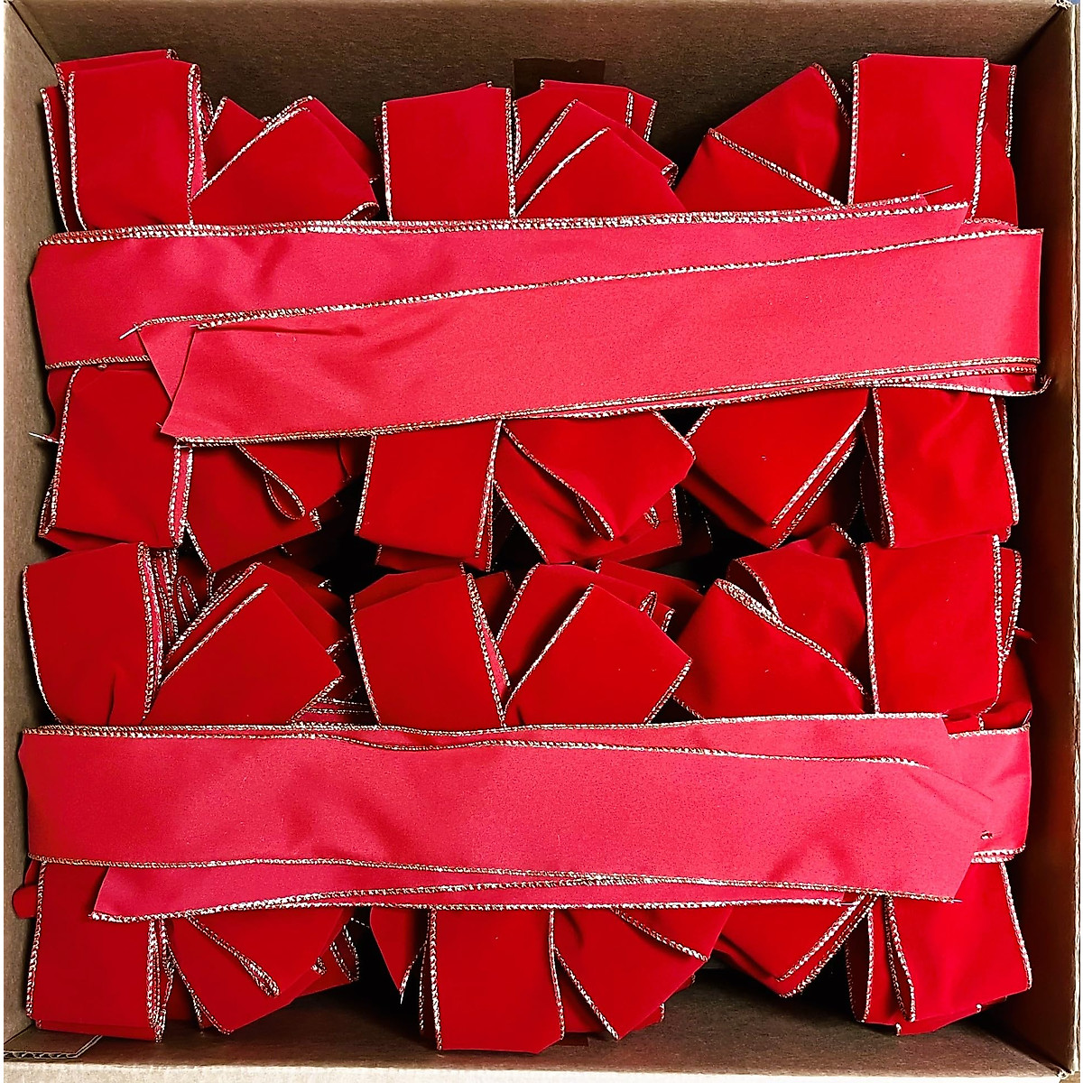 36-Pack Christmas Bows | 6.99 Bulk Pack | 10x26" Premium Handmade | Indoor Outdoor Christmas Decor | The Handmade Bow