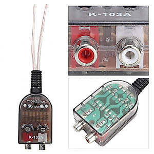 Acouto High to Low Converter Car Audio Car Stero Adjustable Speaker High to Low Line Audio Impedance Converter