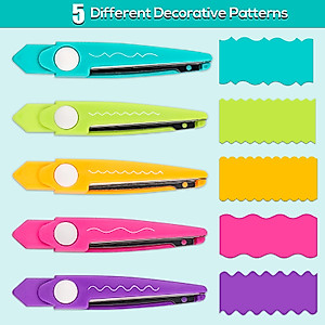 6Pcs/Set Craft Scissors Decorative Paper Edge Scissors With Storage Box Set, 5 Kinds Zig Zag Edges Scissors Great for DIY Projects Paper Card,Photo, Scrapbook,Office School Home Manual