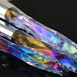 Makeup Brush Set 10 Piece Essential Make-up Brushes Kit for Powder Liquid Cream Cosmetics Blending Blush Concealer Brushes Transparent Plastic Handle (White)