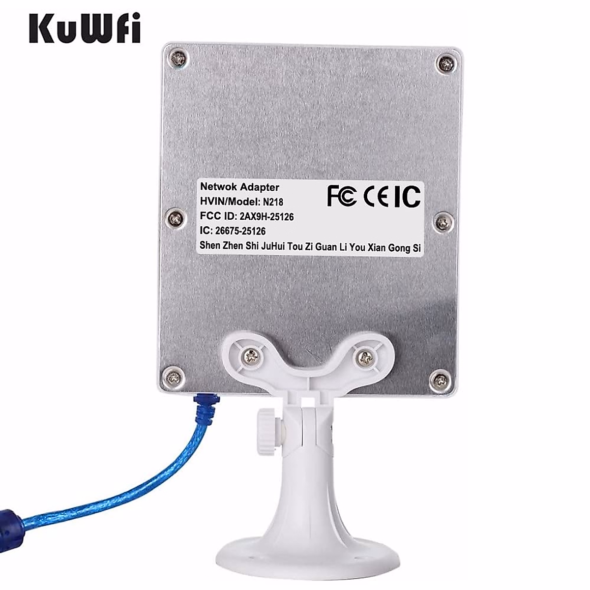 KuWFi Long Range Outdoor WiFi Network Adapter, High Gain 14dBi Antenna 5M Cable Wireless USB Adapter Stable Signal from Outdoor