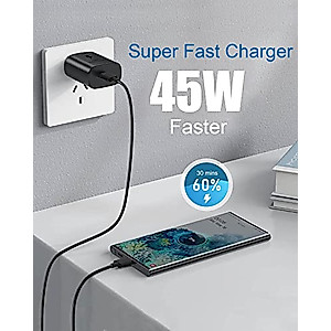 45W USB C Samsung Super Fast Charger Block for Samsung Galaxy S23 Ultra S22 Ultra Charger S23/S23+/S22+/S22/S21/ Ultra,S10/S9/S8,Galaxy Tab S8 Ultra S7/S7+/S8+ Type C Wall Charger with 6ft Cable