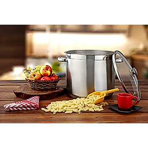 Vinod 6 Liters/6.3 Quartz Stockpot Stainless Steel With Tempered Glass Lids | Dishwasher Safe | Large Cooking Pot For Indian Food, Soup, Stew | Induction-Ready | 22cm | Food Grade Stainless Steel
