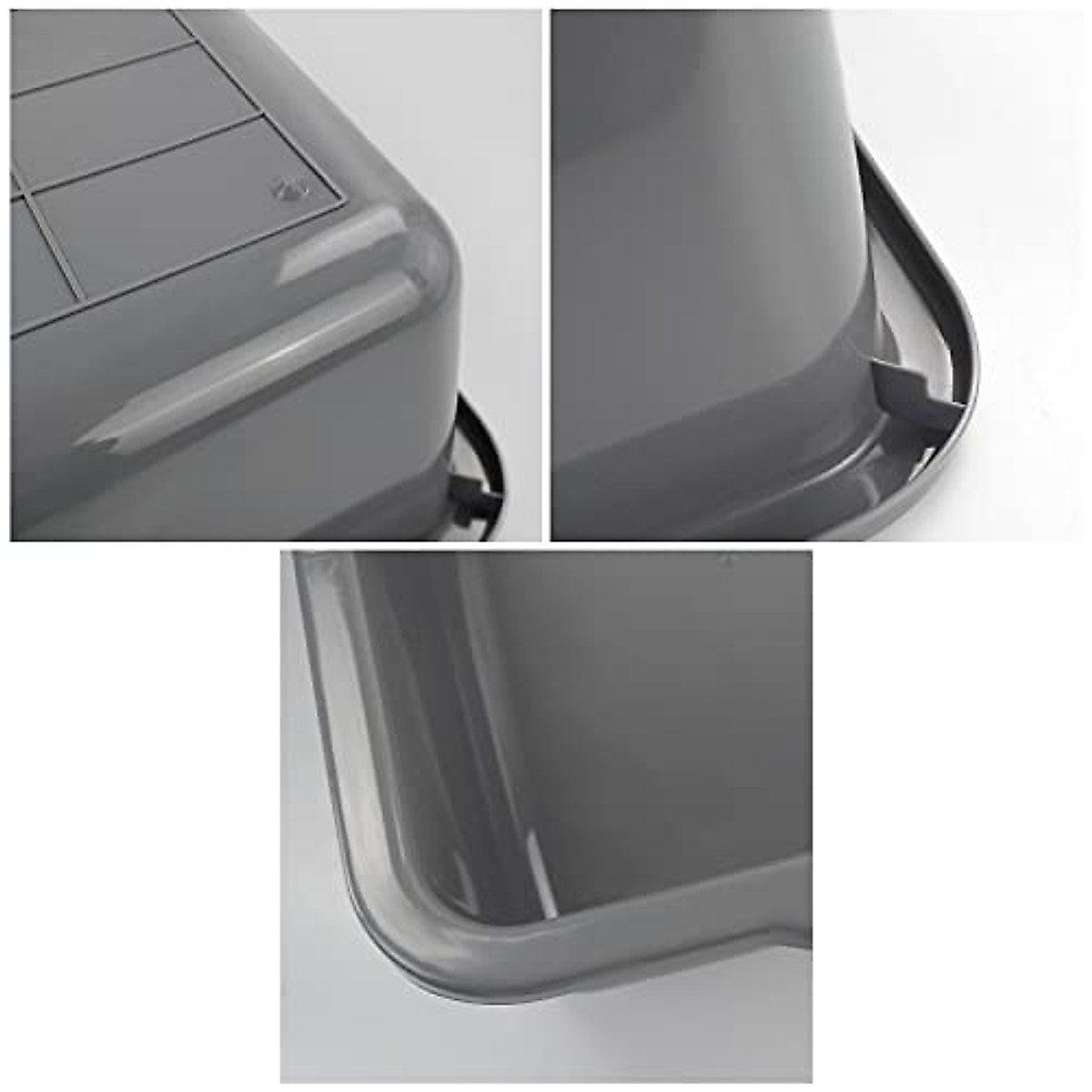 Leendines 4 Packs Plastic Bus Tubs, Grey Commercial Bus Box, 32 L