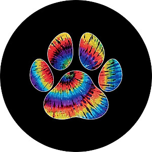Tire Cover Central Pet Paws Tie Dye Spare tire Cover (Select tire Size/Back up Camera Option in MENU)