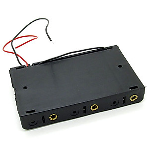 6 AA 6-AA 9V Battery Holder Enclosure Case Box with Connector Cable