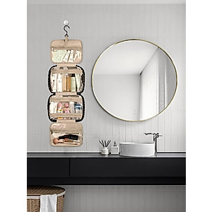 Innovatronic Toiletry Bag Travel Bag with Hanging Hook, Travel Organizer, Water-resistant Makeup Cosmetic Bag Travel Organizer for Accessories, Shampoo, Toiletries (black)