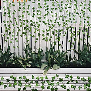 ARTKAIKE Fake Vines for Room Decor(12 Pack 84 Feet) Aesthetic Artificial Plant Ivy Leaves Hanging Greenery Garlands for Home Bedroom Wall Wedding Party Decor