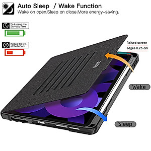 ZtotopCases for iPad Air 5th Generation Case 2022 / iPad Air Case 4th Generation 2020 10.9 Inch, Multi-Viewing Angles TPU Magnetic Protective Cover with Auto Wake/Sleep & Pencil Holder, Black