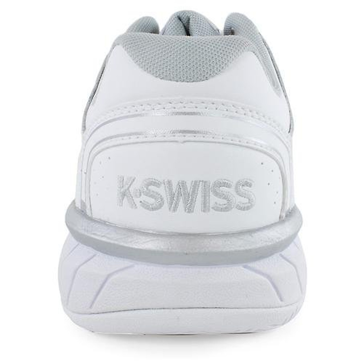 K-Swiss Women's Hypercourt Express Leather Tennis Shoe, White/Silver/Glacier Gray, 9 M