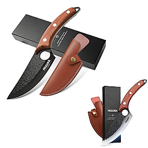 Huusk Collectible Knives Upgraded Chef Knife & Classic Chef Knife with Leather Sheath and Gift Box