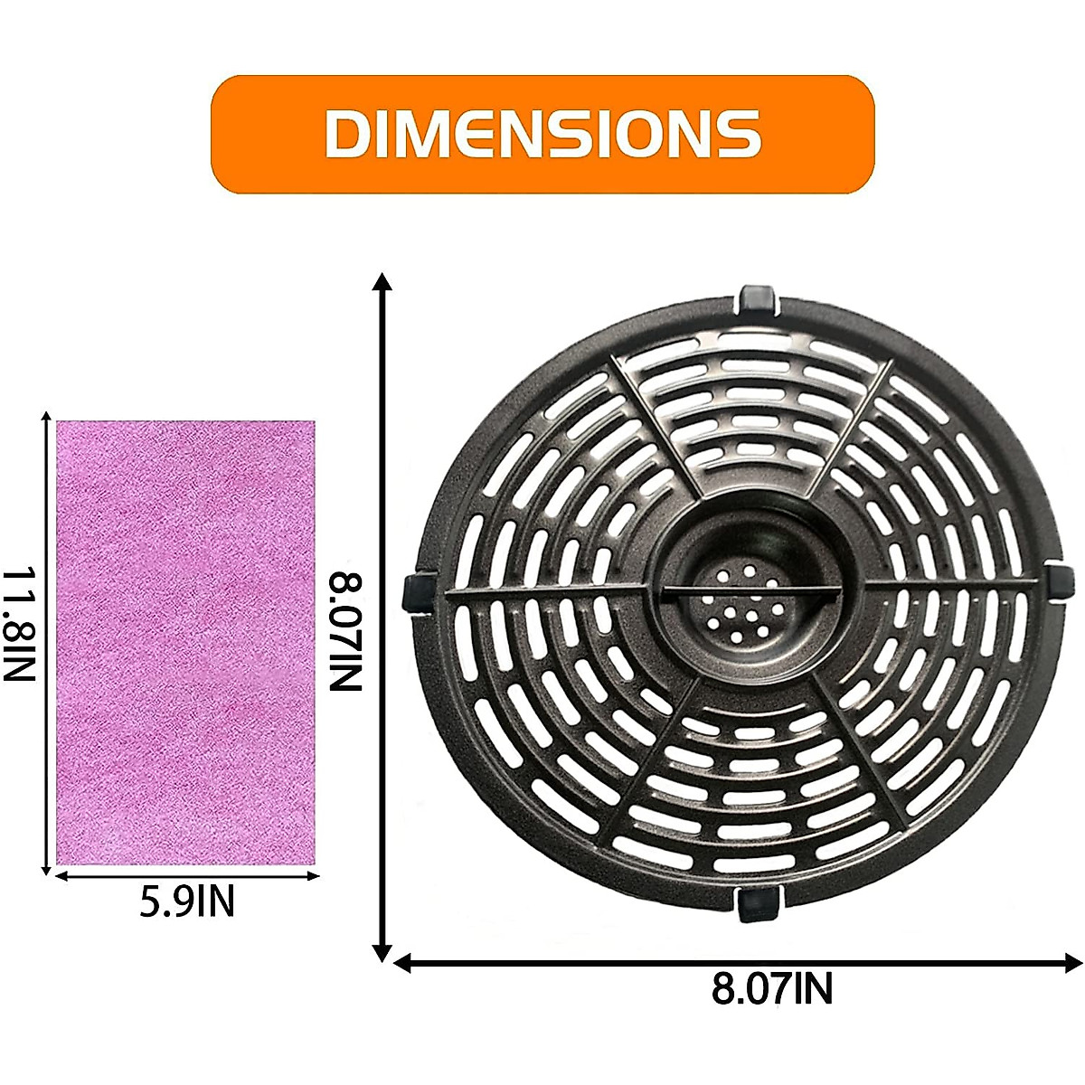 Upgraded 8QT Air Fryer Crisper Tray for Instants Pot Duo Crisp Air Fryers, 3.7QT Double-layer Coating Air Fryer Grill Pan Plate, Broil Tray, Dehydrate Tray for Gowise Crux Air Fryers, Nonstick