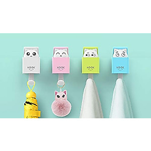 4 PCS Adhesive Wall Hooks Coat Hooks Wall Mounted Hanger Hat Hooks Entryway Wall Hangers Hooks Modern Wall Decoration for Coats, Hoodies, Hats, Scarves, Purses, Bath Towels, Clothing (Box-Cats)