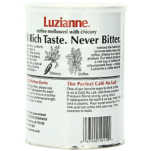 Luzianne Premium Blend Ground Coffee & Chicory, 16 Ounce Canister (Pack of 3)