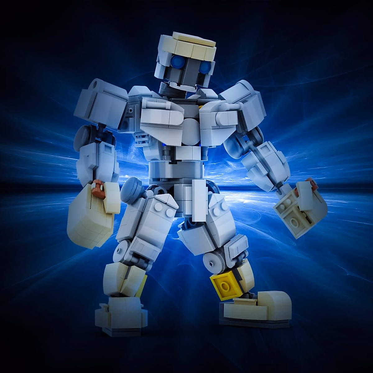 HzrYod Real Steel Action Figures Building Block Sets, Mech Robot Attom Model Toy Collectible Mecha Building Kit for Kids Adults (370 Pcs)