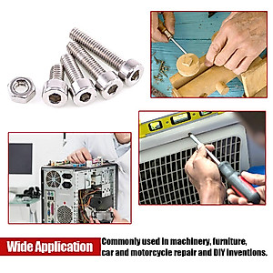 Hilitchi 180pcs M4 Stainless Steel Hex Socket Head Cap Screws Nuts Assortment Kit with Box (M4)