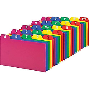 Plastic Index Card Holder, Flip Top File Box Holds 300 3 x 5 Cards, Matte Black, with Poly Card Guides, A-Z, 3 x 5 -Inch, and Heavy Weight Index Cards, 3" x 5", Ruled, White, 100/Pack (3x5 Inch)