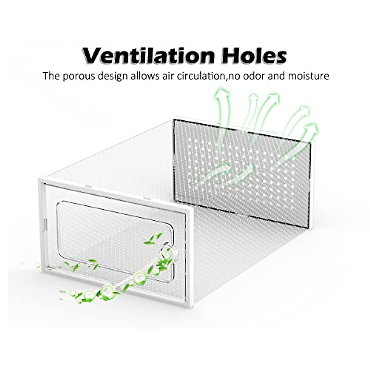 HOMIDEC 12 Pack Shoe Storage Box, Clear Plastic Stackable Sneaker Box, Shoe Organizer for Closet Under Bed Entryway(White)