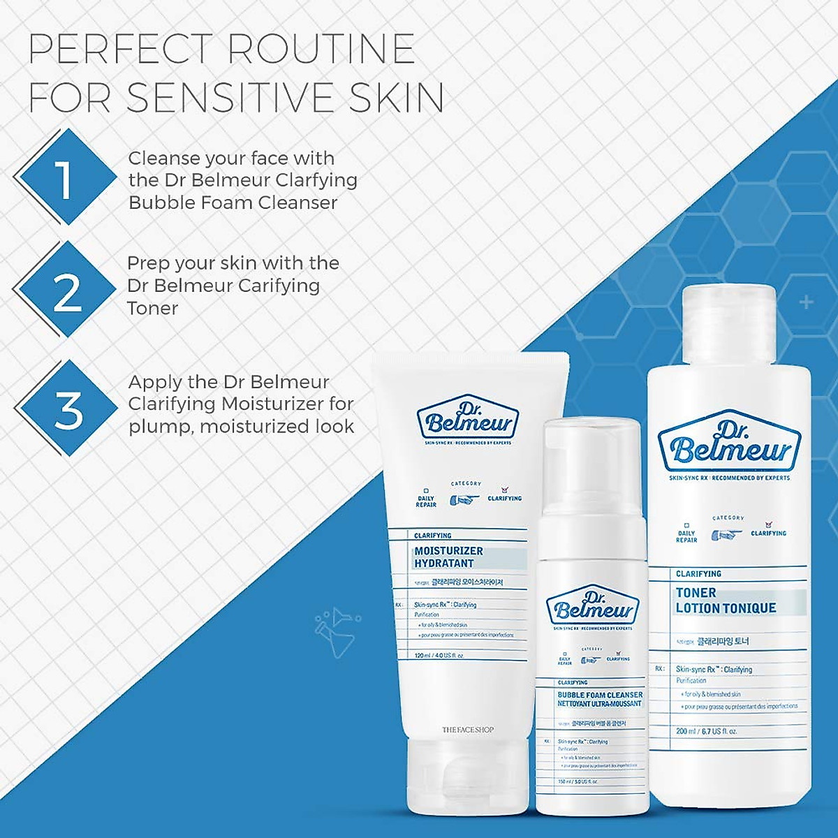 THE FACE SHOP Dr. Belmeur Clarifying Moisturizer | Advanced Moisturizer for Skin Oil & Moisture Balance | Dermatologically Tested,Mild Plant Based & Low-Irritant Formula,4.0 Fl Oz,K-Beauty