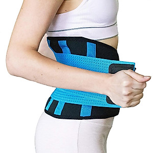 RiptGear Back Brace for Lower Back Pain Relief - Breathable Back Brace for Men and Women - Ideal for Lifting, Work, Sciatica, Herniated Disc, and Lumbar Support - Blue, Large (Waist: 32"-35")