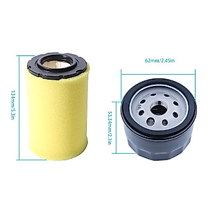 Atunee MIU14395 D125 Air Filter 492056 Oil Filter for John Deere D100 D125 D130 D110, and Fits for 5421 5428 992376 590825 Compatible with Husqvarna YTH22V46 YTH24V48 YTA22V46