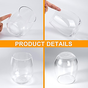 KX-WARE Unbreakable 18-ounce Acrylic Stemless Wine Glasses, set of 6 Clear