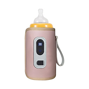 Baby Bottle Warmer Portable Travel Baby Bottle Warmer for Car, 5-Speeds Temperature Adjustment Drink Warm Milk Bottle Insulation Cover with USB Cable