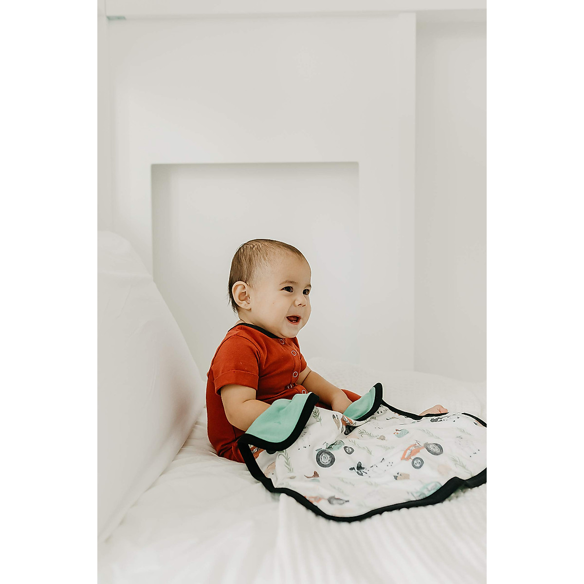 Copper Pearl 3-Layer Knit Security Blanket Set Sized 16" x 16" 2-Pack Jo