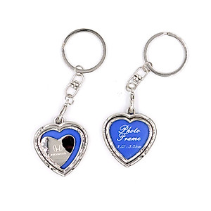 Au-Tomotive Gold Official Licensed for Honda Logo Heart Shaped Blue Photo Keychain Key Ring Fob