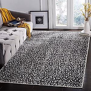 SAFAVIEH Marbella Collection Area Rug - 5' x 8', Dark Grey & Ivory, Handmade Chenille, Ideal for High Traffic Areas in Living Room, Bedroom (MRB657A)