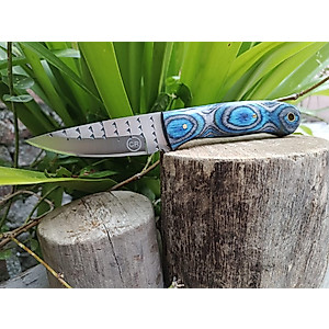 KNIVES KING 7" Handmade Fixed Blade Pointed Cowboy Skinner/Hunting knife with Leather Sheath, Farrier Rasp Steel Razor Sharp Blade and Hrd wood Handle for Hunting, Bushcrafting, Camping and Hiking.
