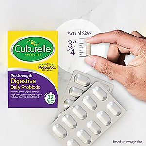 Culturelle Pro Strength Daily Probiotics For Digestive Health (2 Month Supply) with Prebiotics for Women & Men, Supports Occasional Diarrhea, Gas & Bloating, Gluten & Soy Free, 60 Count