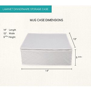LAMINET 6 Piece Quilted Dinnerware Storage Starter Set - Includes 4 Plate Cases, 1 Cup Case & Platter Case - White