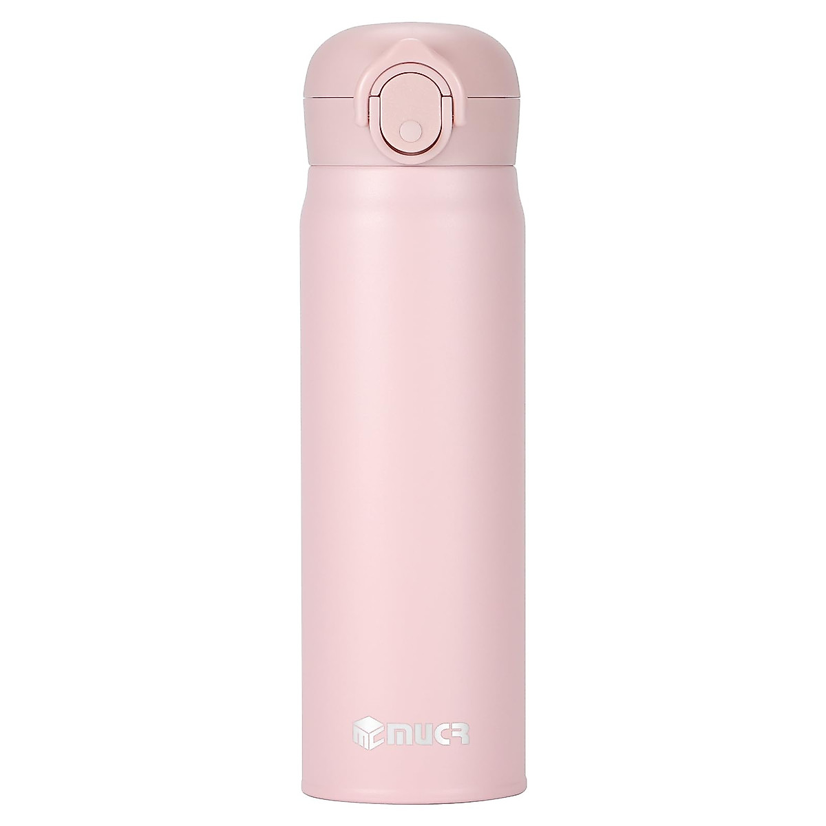 MUCR 17 oz / 500 ml Insulated Water Bottle, Stainless Steel Thermo Coffee Travel Mug, Thermal Cup with Snap Flip Lid, BPA Free for Hot and Cold Drinking, Pink