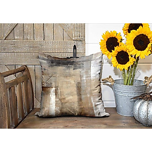 ONELZ Abstract Art Throw Pillow Covers, Brown and Beige Abstract Art Painting Double-Sided Cushion Cover 18 x 18 Decorative Home Gift Bed Pillowcase, Abstract Art 12