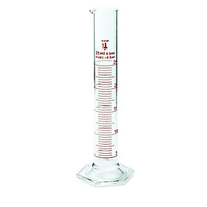 Glass Graduated Cylinder Set with Cleaning Brushes and Transfer Pipettes, Borosilicate Glass, 5 Sizes - 5,10,25,50, and 100ml, Karter Scientific 233G2